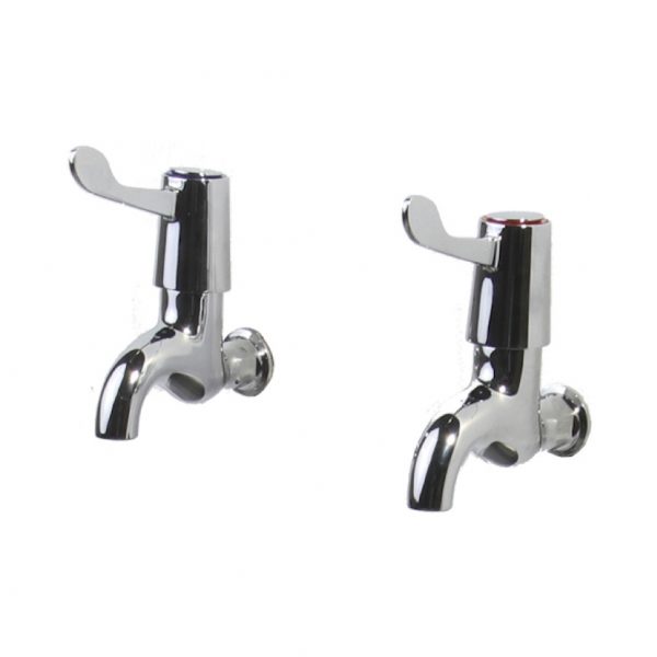 Swift Wall Mounted 3" Lever Bib Taps - Pland Stainless