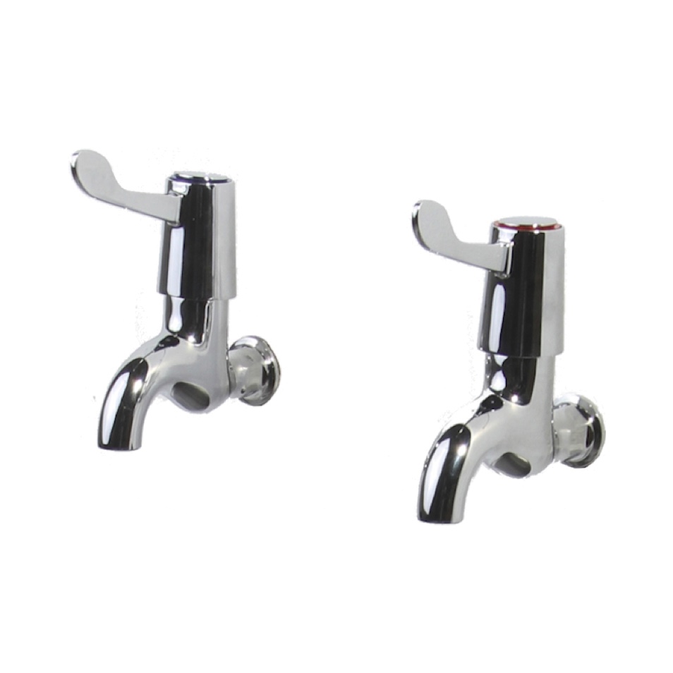 Swift Wall Mounted 3" Lever Bib Taps - Pland Stainless