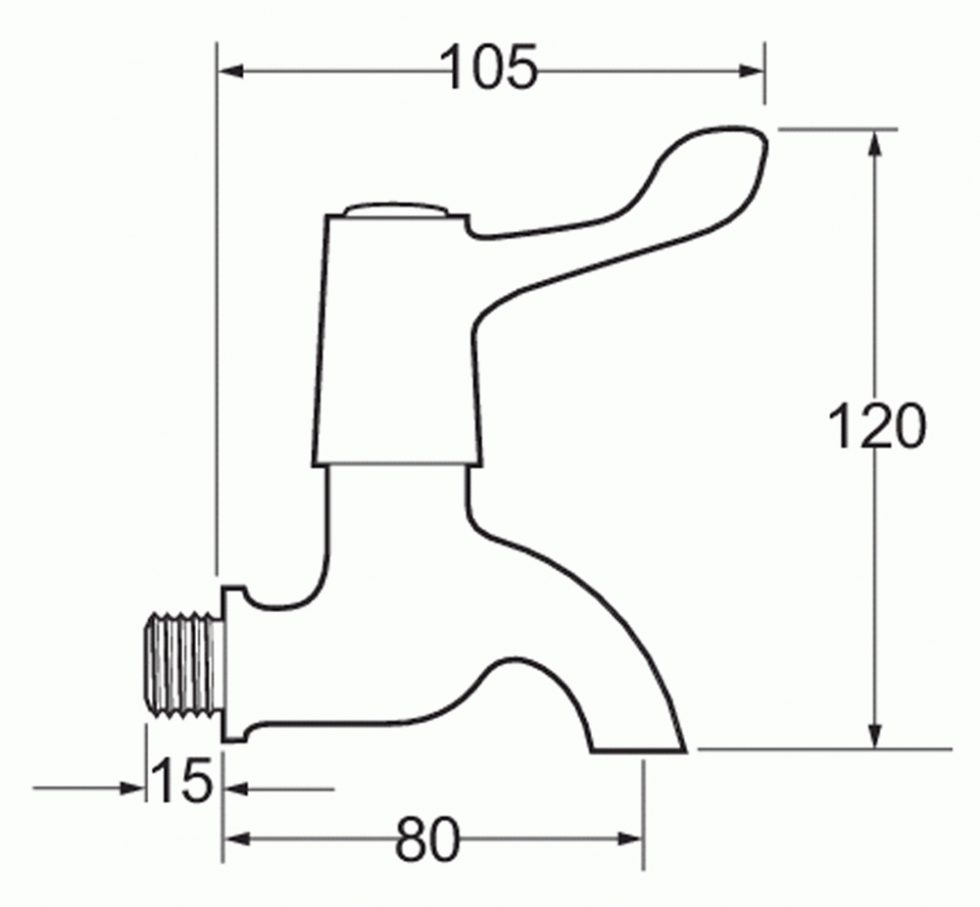 Swift Wall Mounted 3" Lever Bib Taps - Pland Stainless