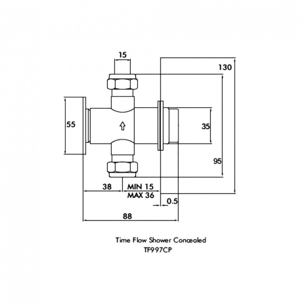 Grantham Time Flow Shower Control Valve - Pland Stainless