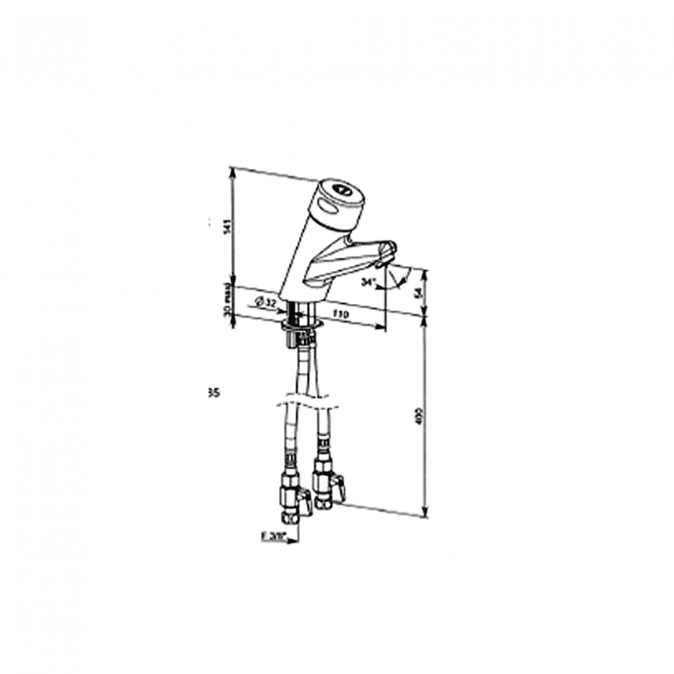 Irwell Basin Mounted Mixer Tap - Pland Stainless
