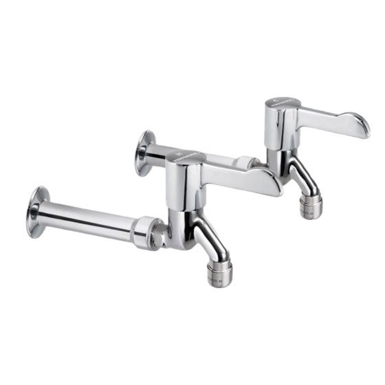 Dee Wall Mounted Lever Bib Tap - Pland Stainless